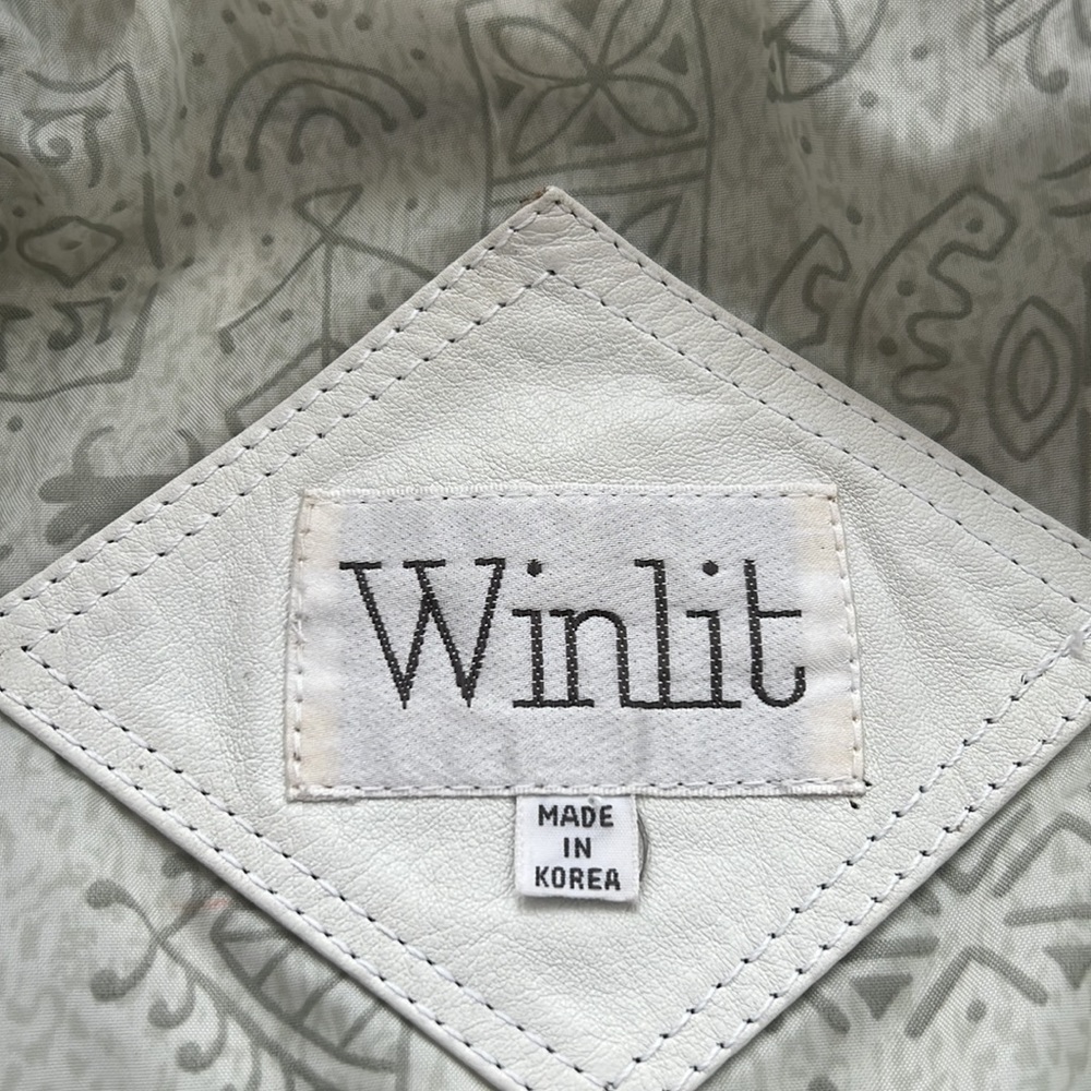 Vintage Winlit 70/80’s White Leather Bomber Cheetah P… - Gem